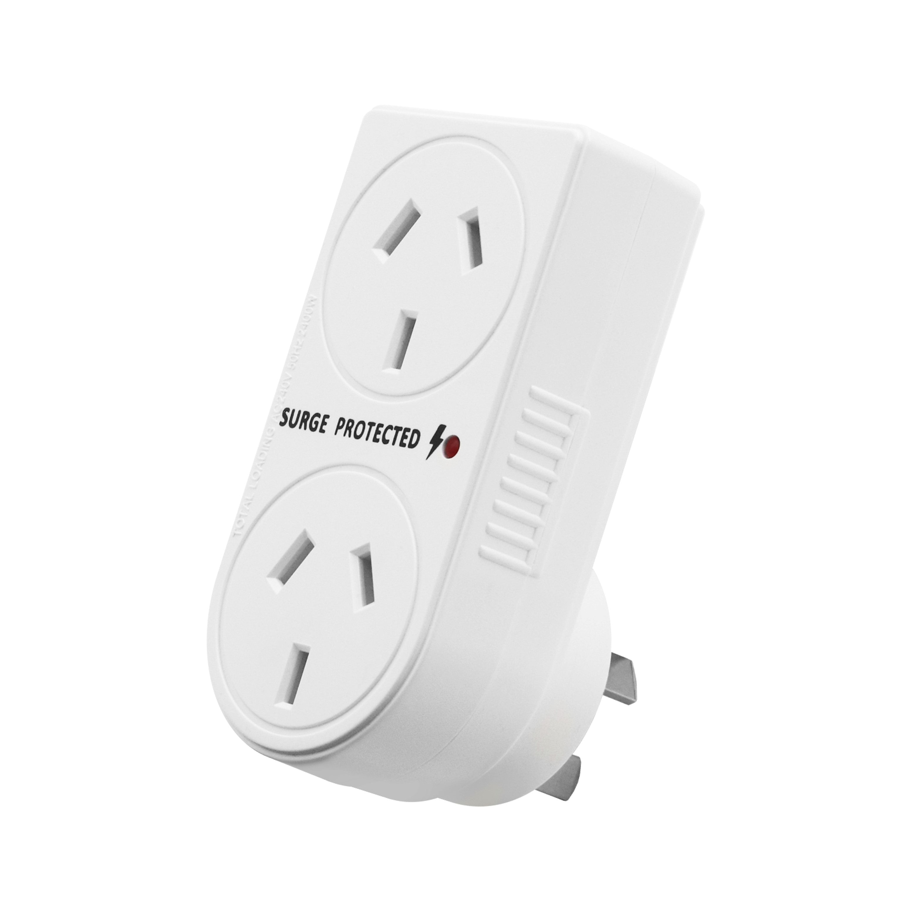 Power Adaptor 2 Way Vertical with Surge Protection – Kangaroo Site Supplies