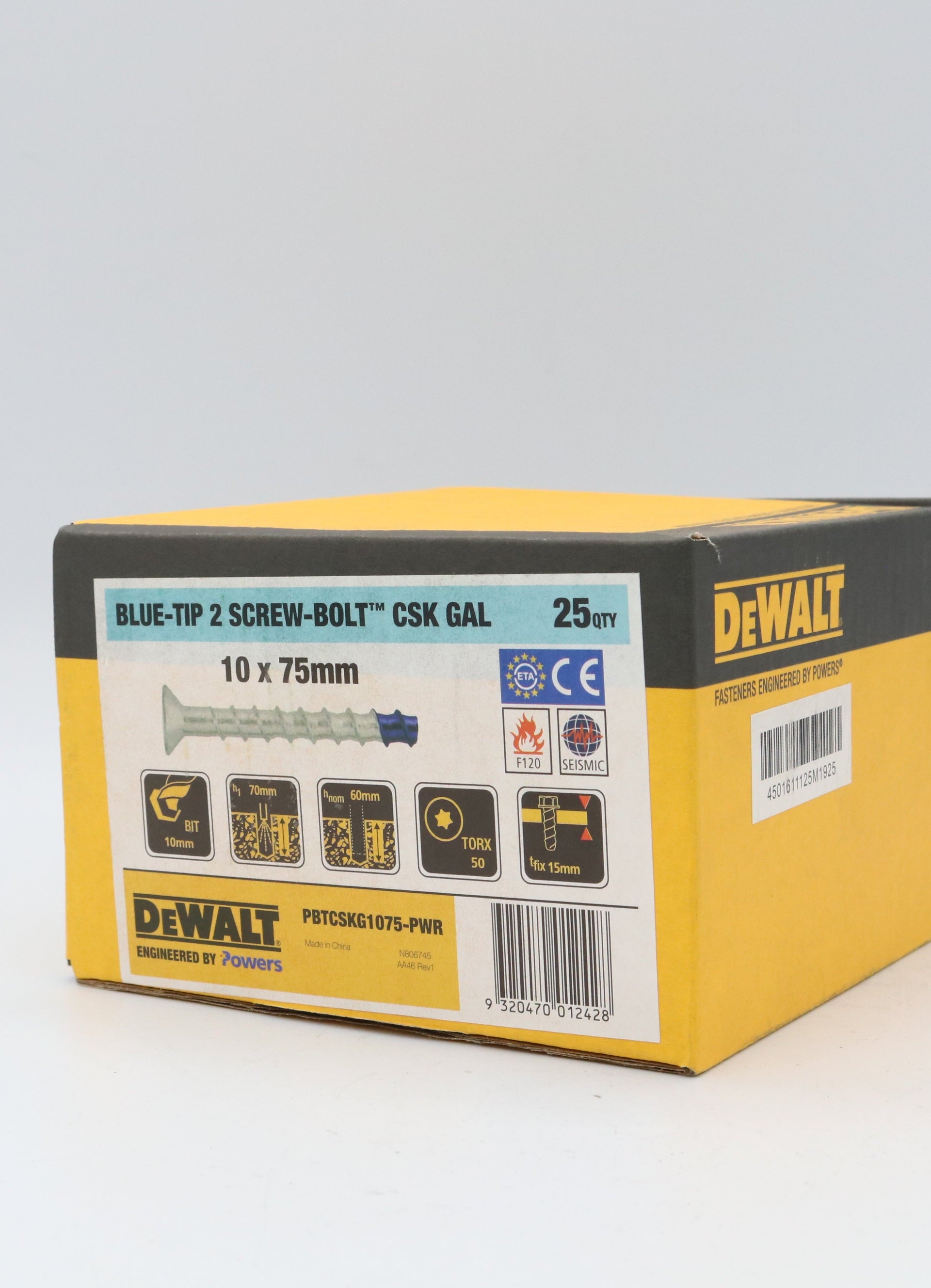 Dewalt Screw Bolt Blue-Tip CSK Galvanised, Multiple Sizes – Kangaroo ...
