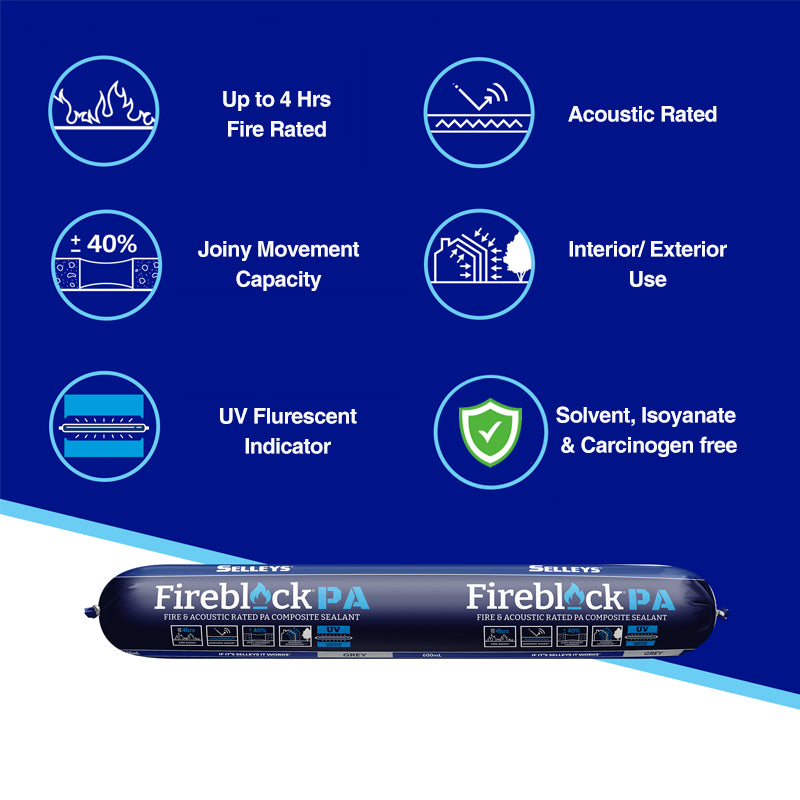 Selleys 103473 Fireblock PA Fire and Acoustic Rated Acrylic Sealant fo – Kangaroo Site Supplies