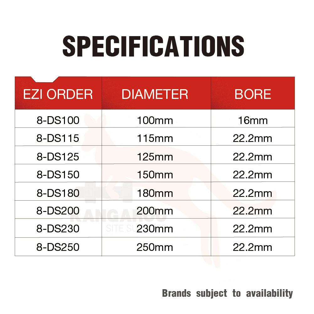 Diamond Cutting Blade Segmented Multiple Sizes – Kangaroo Site Supplies Diamond Cutting Blade Segmented Multiple Sizes – Kangaroo Site Supplies